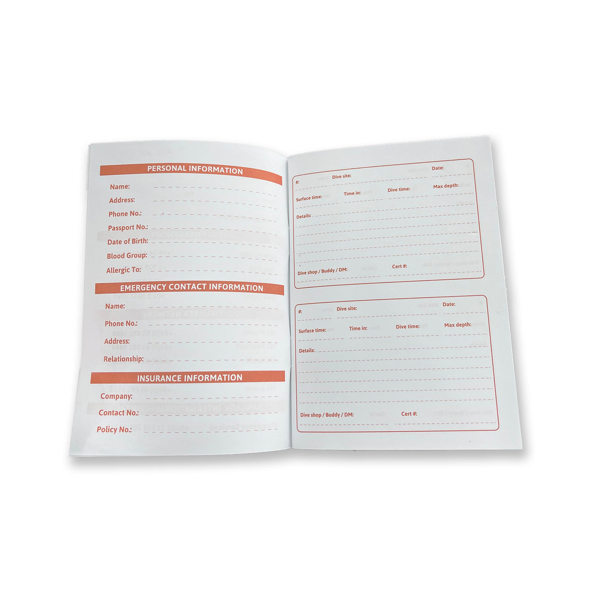 Cove Diver's Mini Logbook Scuba Divers log book small – One Stop Dive ...